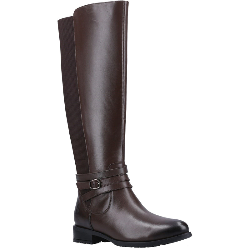 Hush Puppies Vanessa Leather Women's Brown Heeled Knee High Boots ...