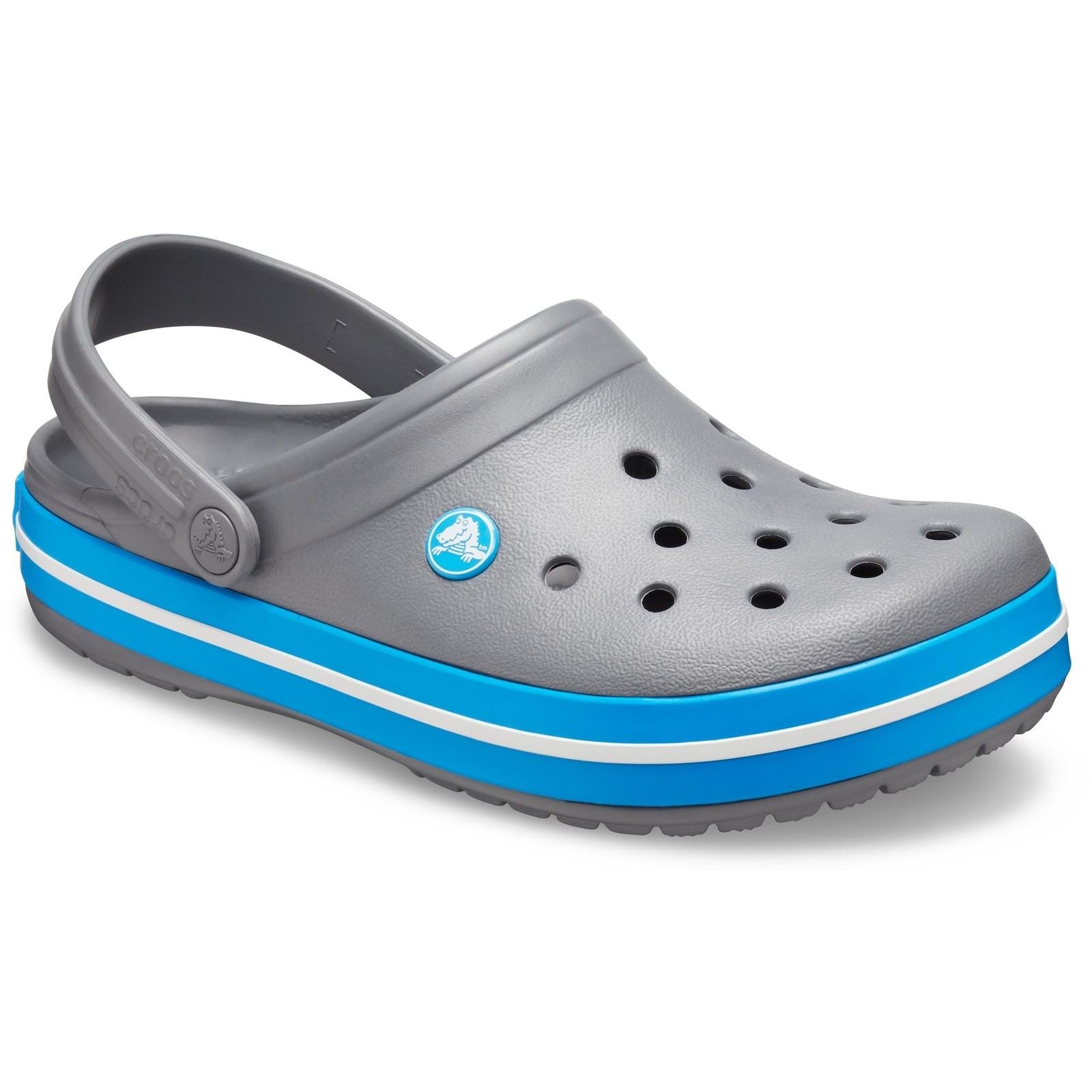 Crocs Crocband Croslite Rubber Men's Charcoal/Ocean Clogs 11016-07W ...